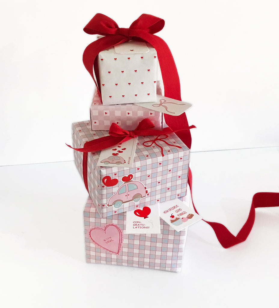 Wrapping Paper Double Sided Sweet Love Pink Blue Heart – Artingifting.com